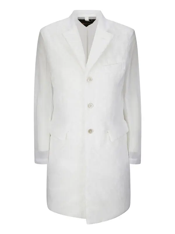 Comme Des Garçons Single-breasted Coat - White
