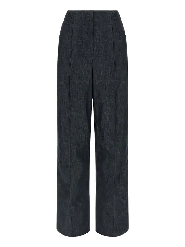 Fendi Cotton Wide-leg Trousers - Sky Blue