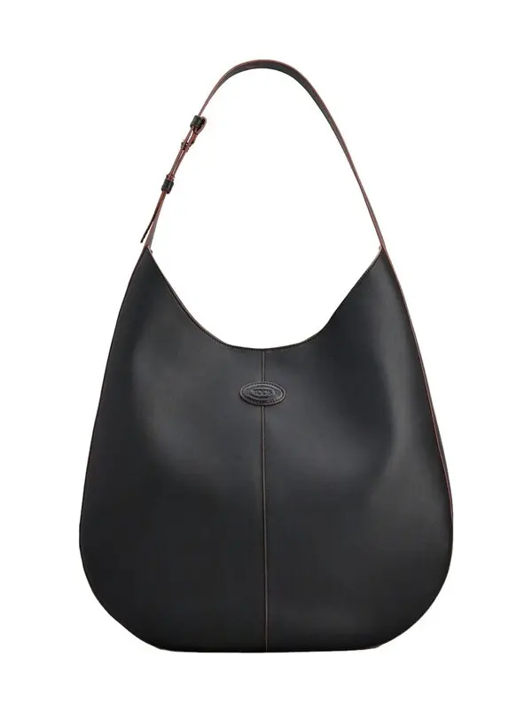 TOD'S Di Bag Medium Leather Hobo Bag - Black