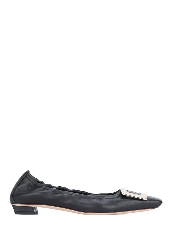 ROGER VIVIER Belle Vivier Leather Ballet Flats - Black