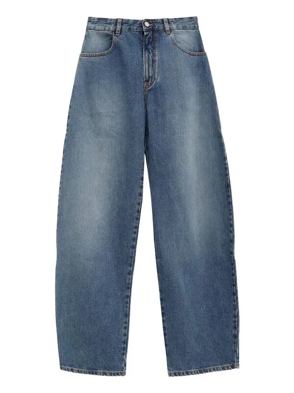 Alaïa Low Round Denim Jeans - Blue