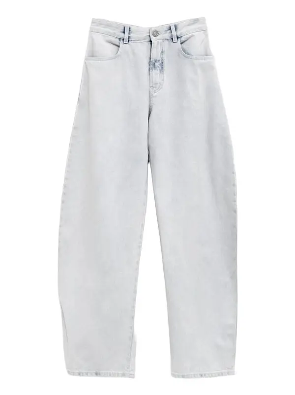 Alaïa Low Round Denim Jeans - Sky Blue