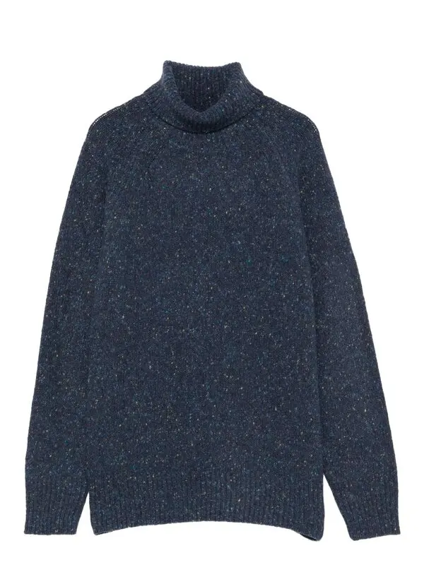 BEYOU Wool Turtleneck Sweater - Blue