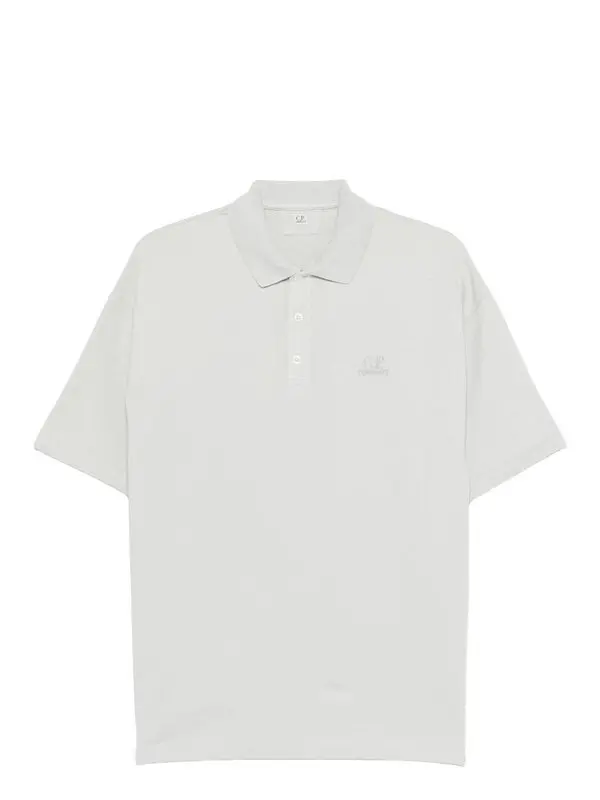 C.P. COMPANY C. P. Company Logo Cotton Polo Shirt - Sky Blue