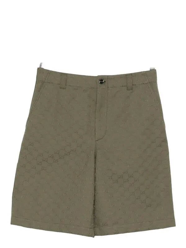 Gucci Gg Canvas Bermuda Shorts - Green