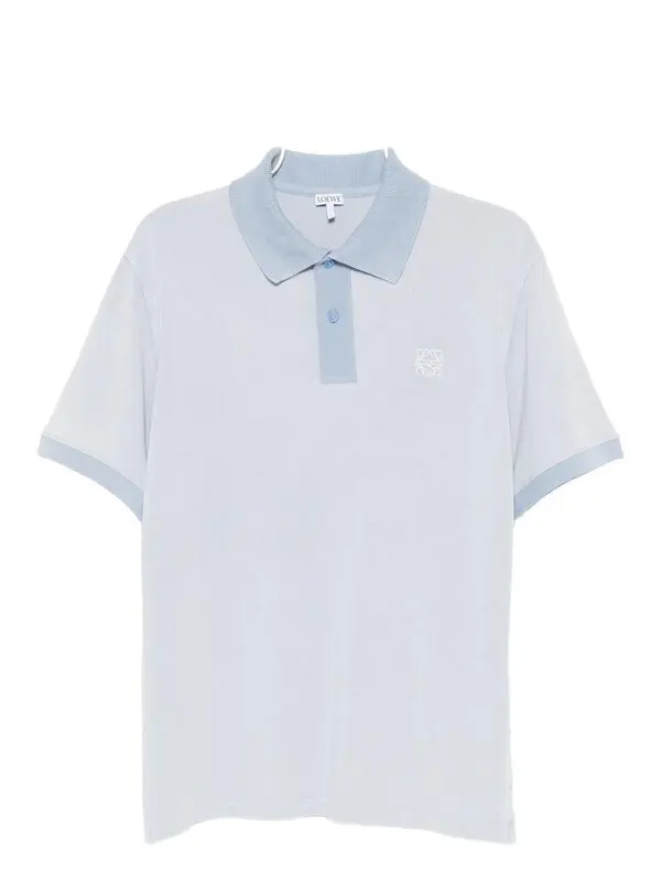 Loewe Logo Cotton Polo Shirt - Sky Blue