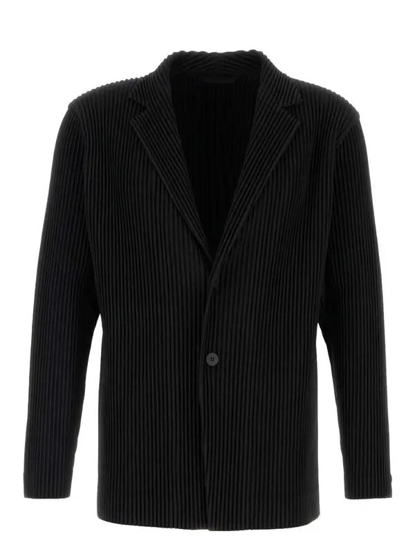 Issey Miyake Pleated Single-breasted Jacket - Black