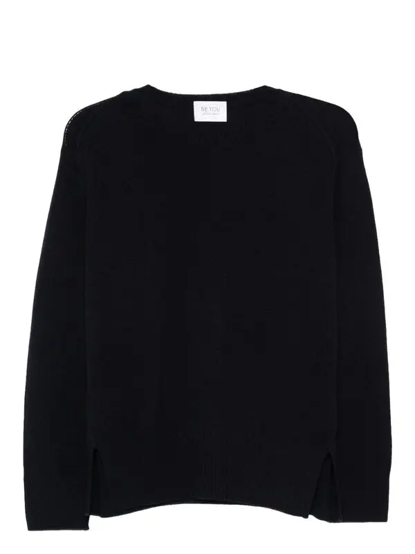 BEYOU Cashmere Crewneck Sweater - Blue
