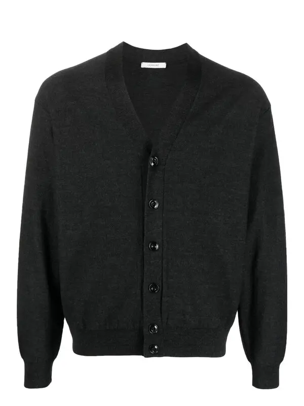 LEMAIRE Wool V-neck Cardigan - Grey
