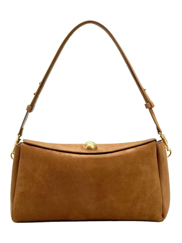 Ami Suede Leather Shoulder Bag - Brown