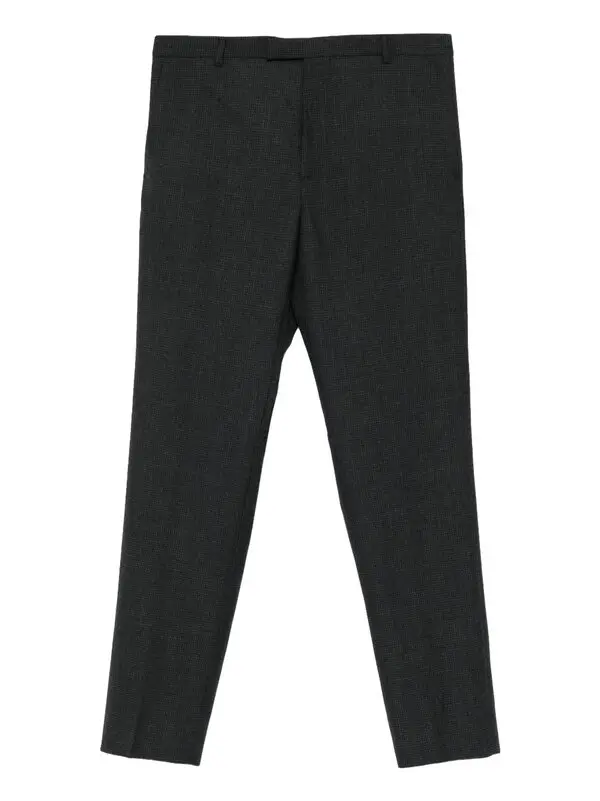 Gucci Wool Checked Trousers - Black