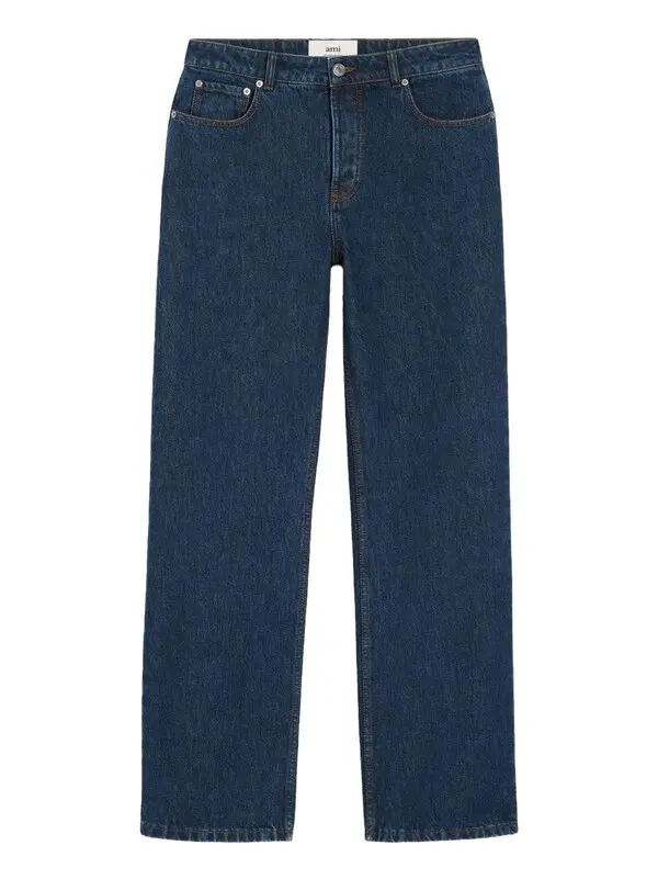 Ami Wide Leg Denim Jeans - Blue