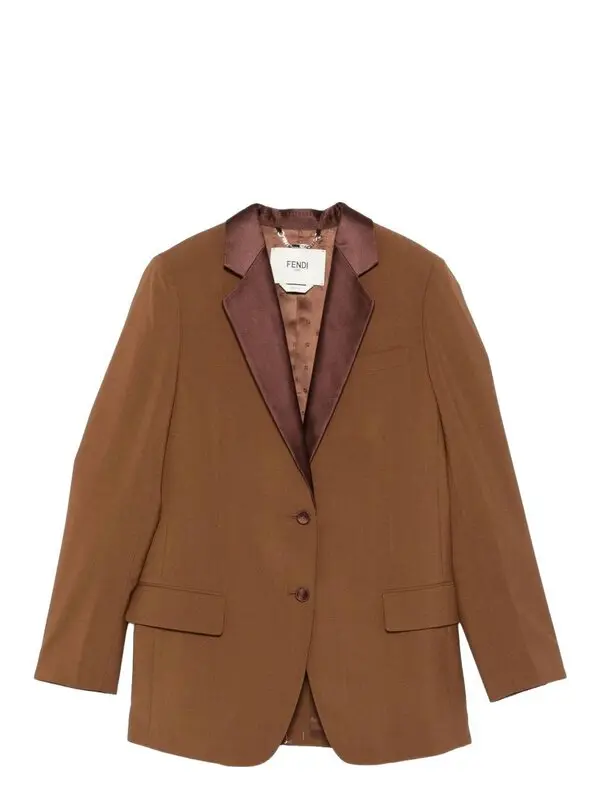Fendi Wool Single-breasted Jacket - Brown