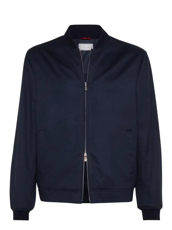 Brunello Cucinelli Cashmere Bomber Jacket - Blue