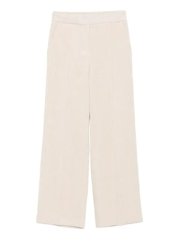 VIA MASINI 80 Velvet Trousers - Beige