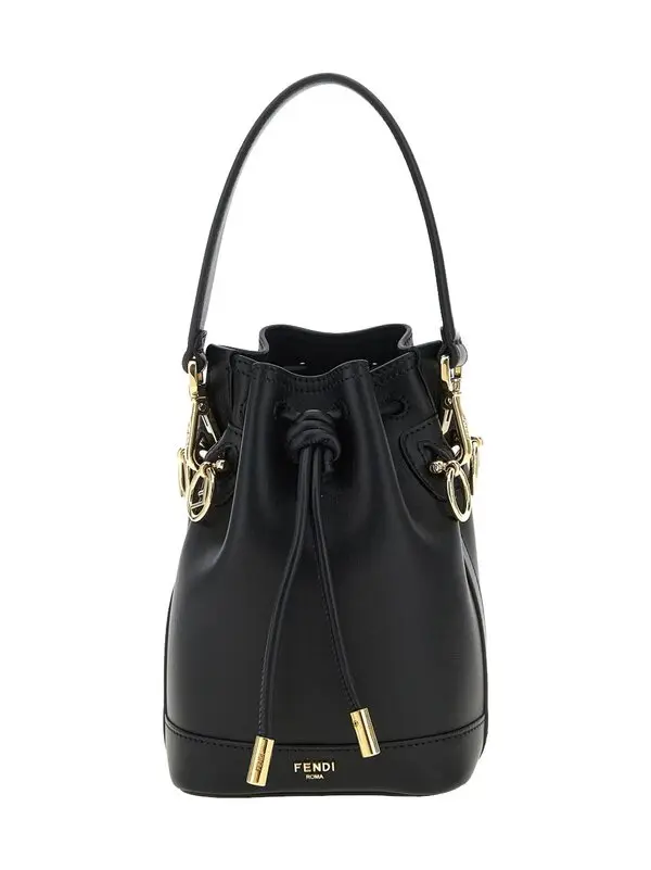 Fendi Mon Tresor Mini Leather Bucket Bag - Black