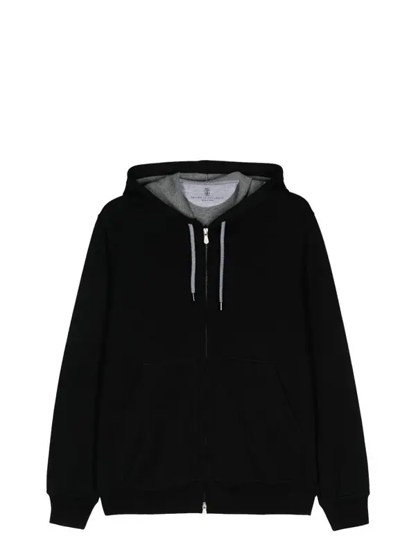 Brunello Cucinelli Cotton-blend Zipped Hoodie - Black