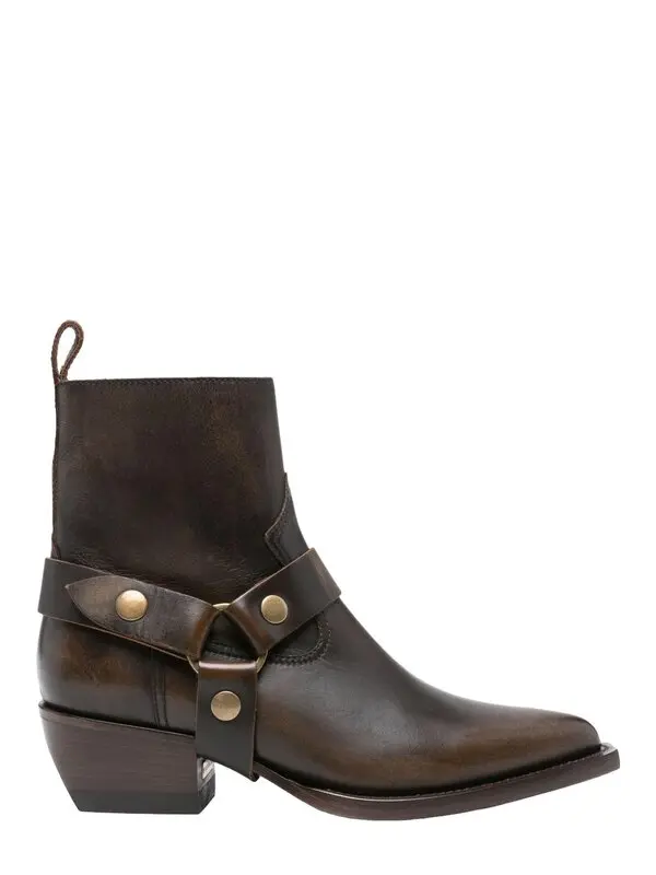 GOLDEN GOOSE Debbie Leather Boots - Brown