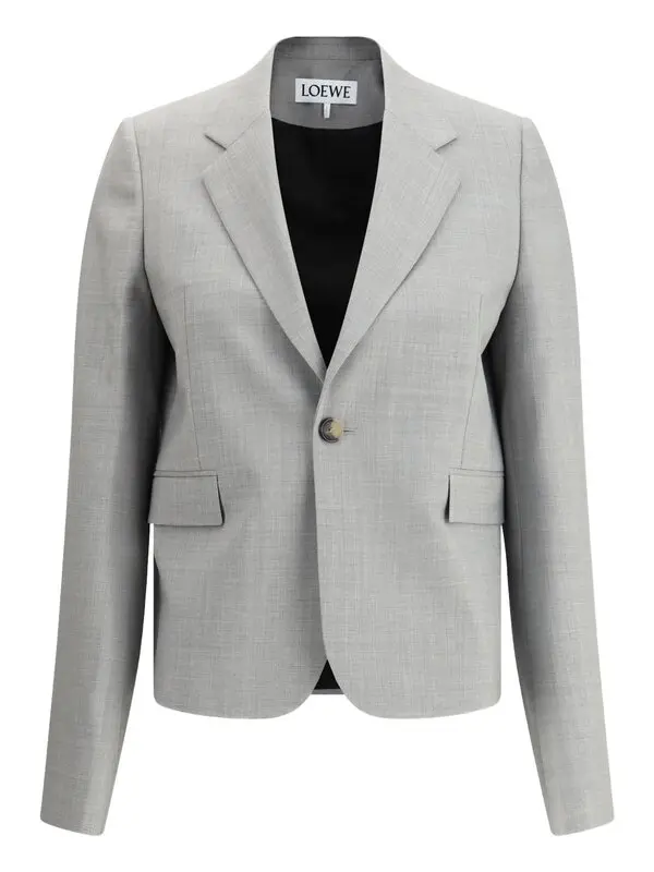Loewe Wool Single-breasted Jacket - Grey
