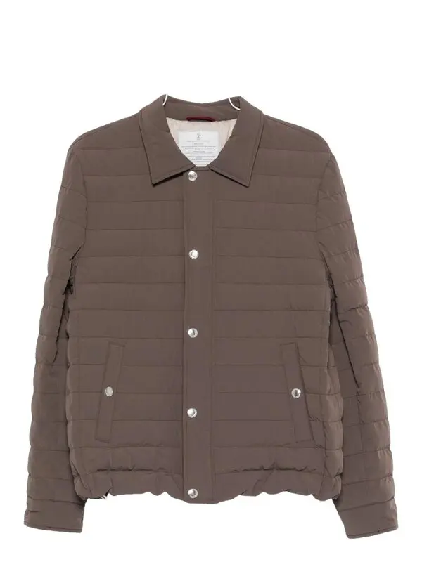 Brunello Cucinelli Nylon Short Down Jacket - Brown