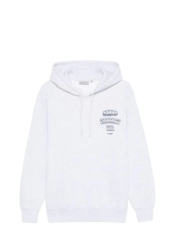 Carhartt Work In Progress Logo Cotton Hoodie - Grey