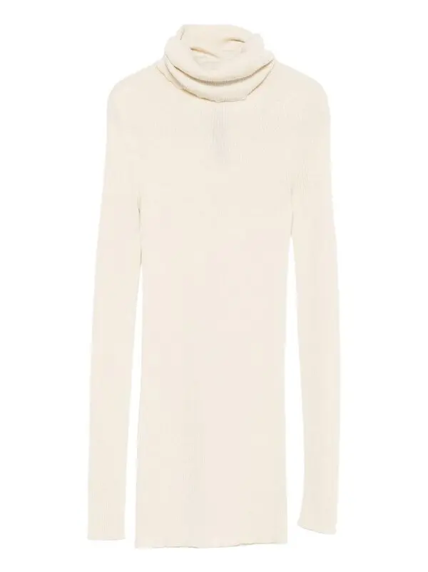 Rick Owens Wool Turtleneck Sweater - Beige