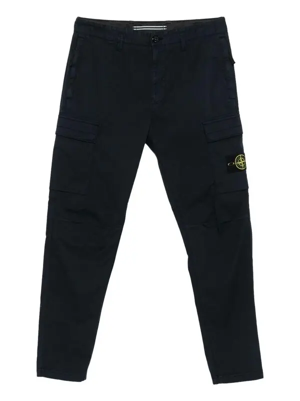 Stone Island Cotton Cargo Trousers - Blue