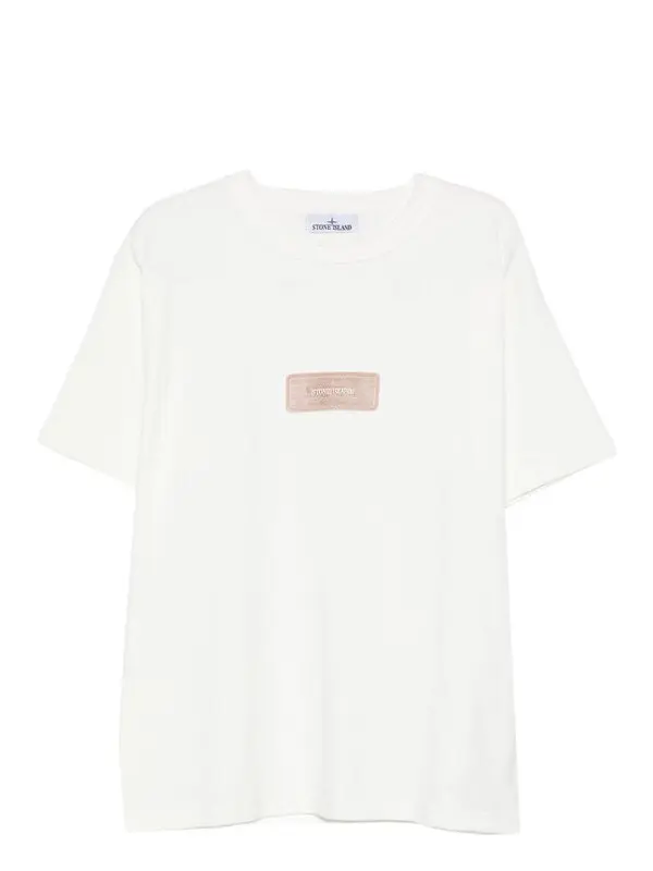 Stone Island Logo Cotton T-shirt - White