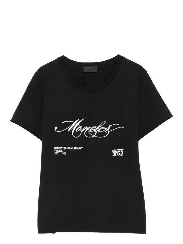 Moncler Logo Cotton T-shirt - Black