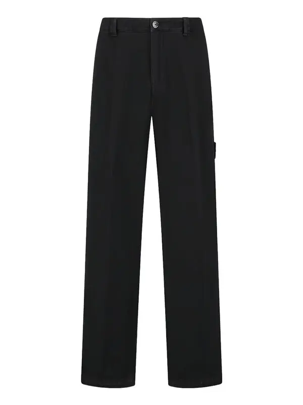 Stone Island Cotton Cargo Trousers - Black