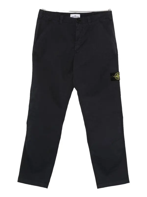 Stone Island Logo Cotton Cargo Trousers - Blue