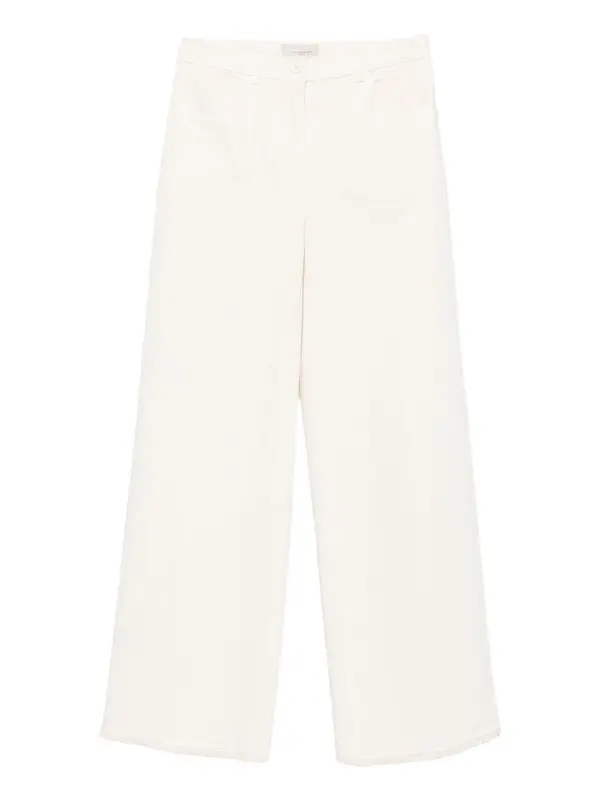 VIA MASINI 80 Cotton Wide-leg Trousers - White