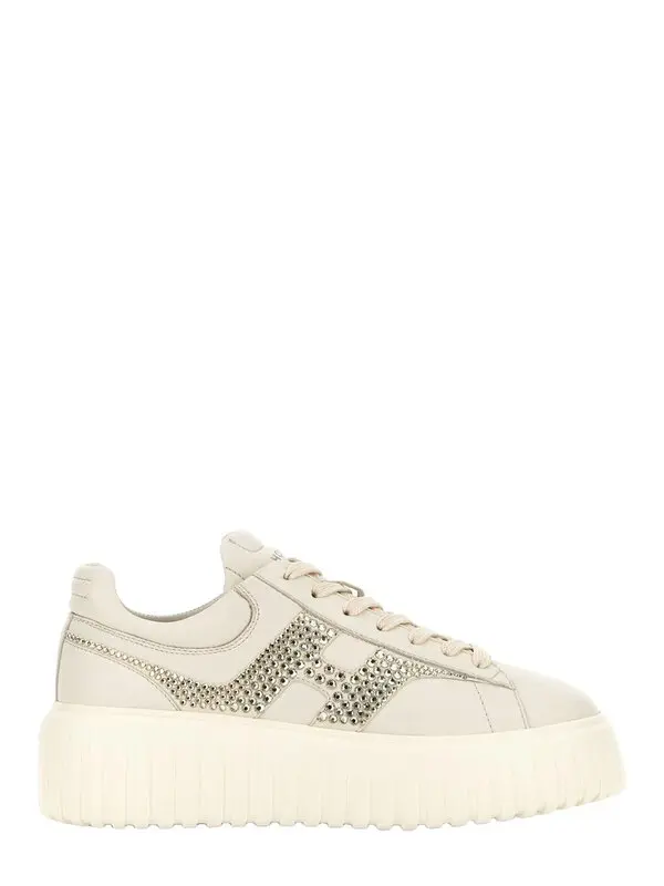 Hogan H-stripes Leather Sneakers - White