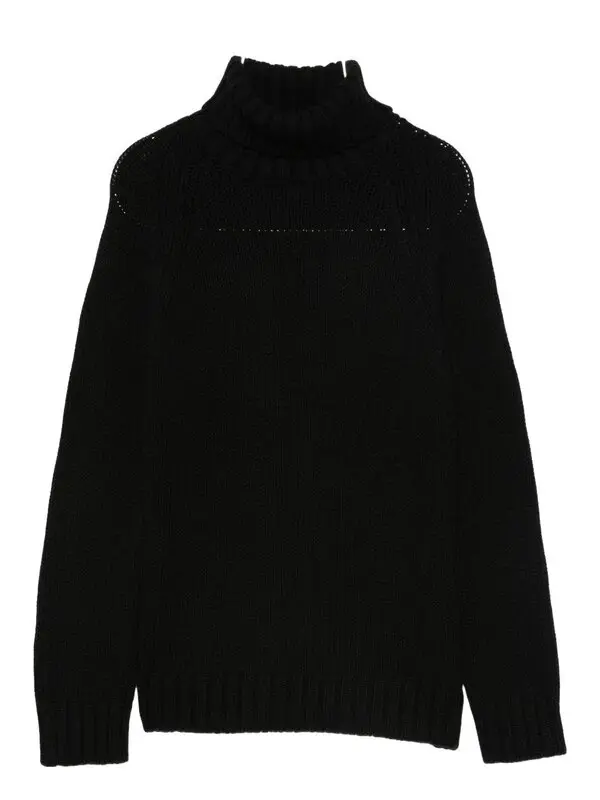 BASE Wool Turtleneck Jumper - Black