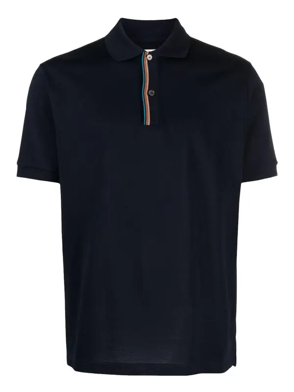 Paul Smith Signature Stripe Cotton Polo Shirt - Blue