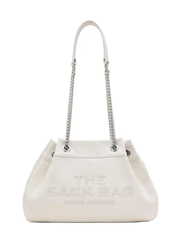 Marc Jacobs Chain Sack Leather Shoulder Bag - White