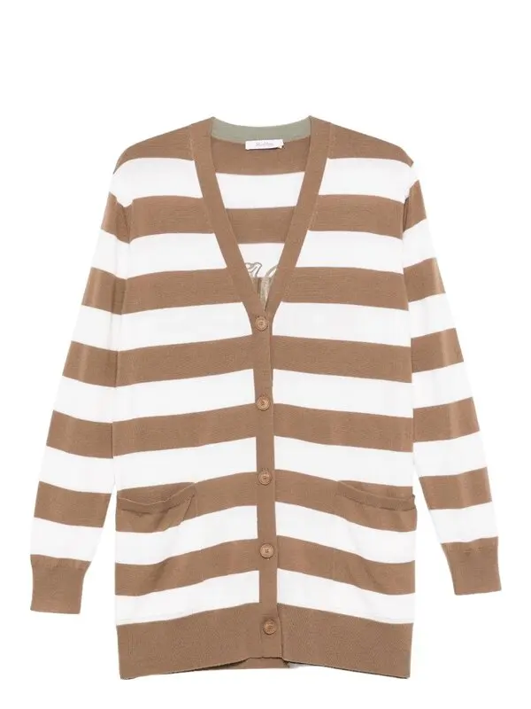 Max Mara Wool Striped Cardigan - Brown