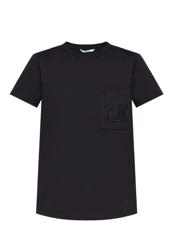 Max Mara Cotton T-shirt With Logo - Black