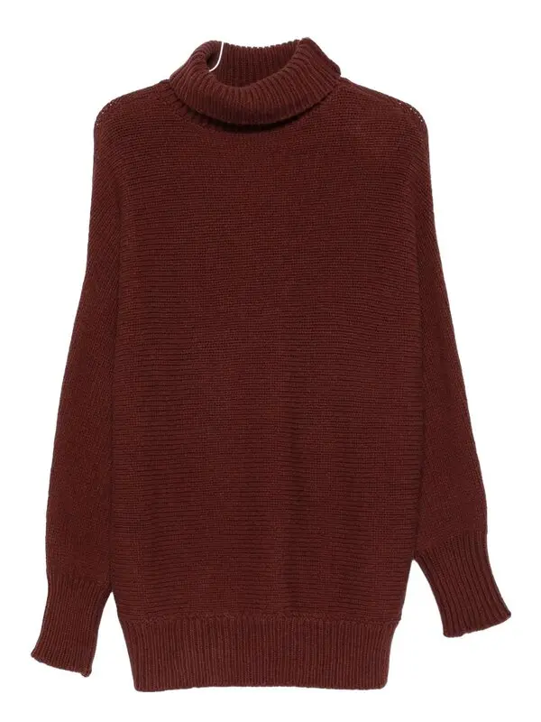 ALYSI Wool Turtleneck Jumper - Brown