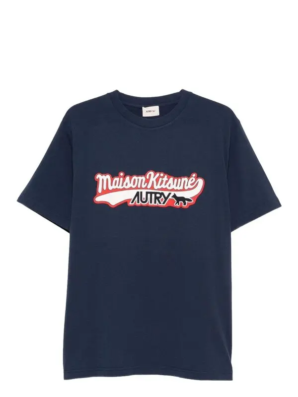 AUTRY X MAISON KITSUNE Logo Cotton T-shirt - Blue