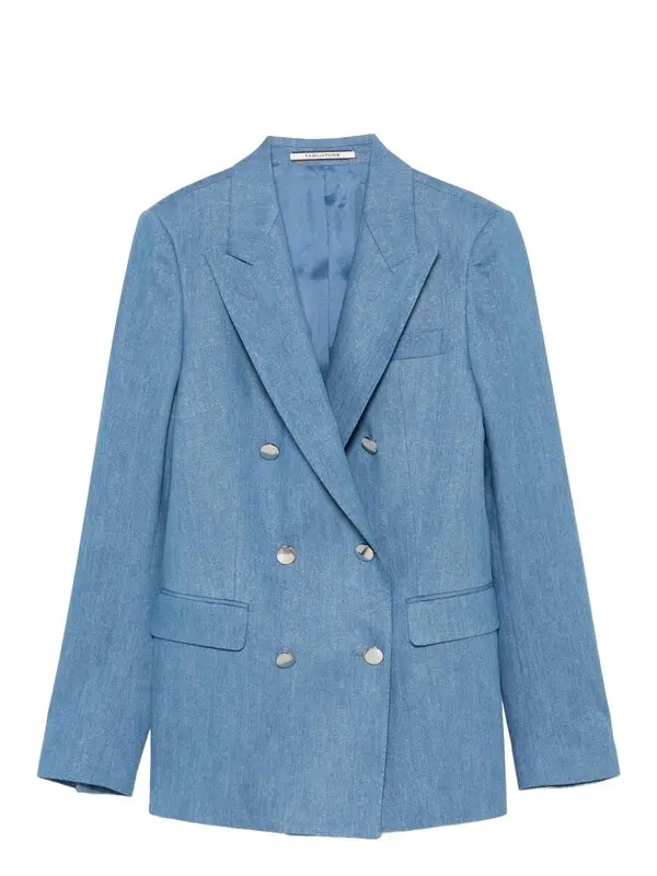 Tagliatore Cotton Double-breasted Jacket - Sky Blue