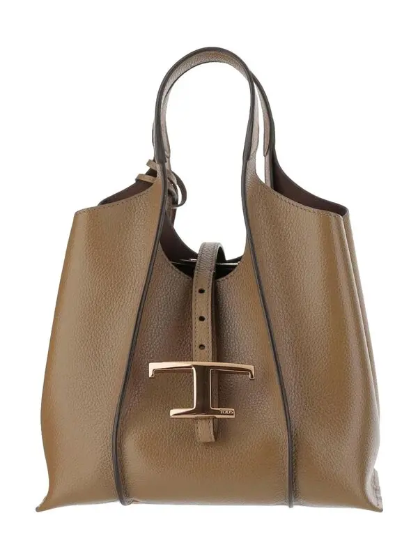TOD'S Mini Leather Shopping Bag - Brown