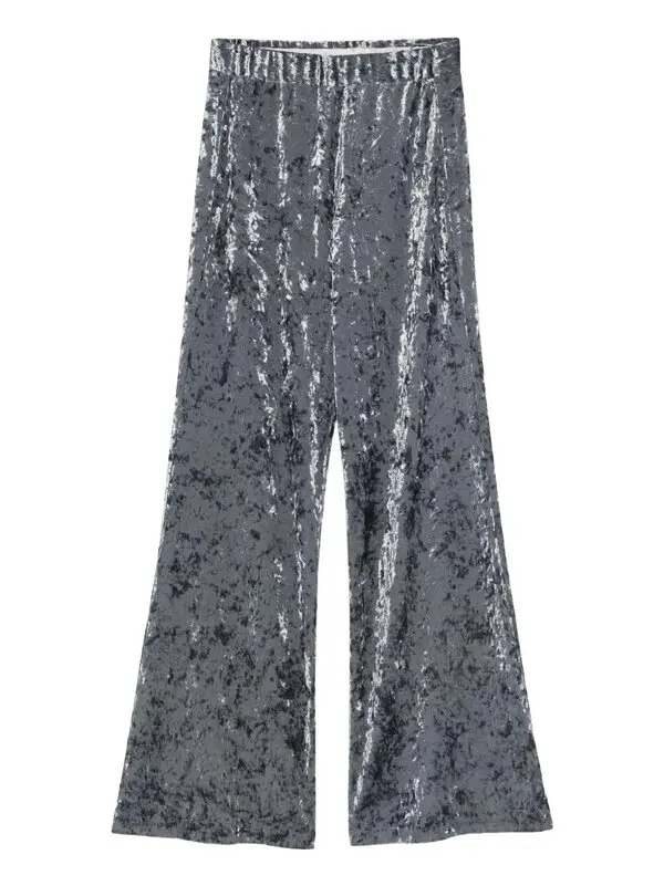 FORTE_FORTE Velvet High-waisted Flared Trousers - Grey
