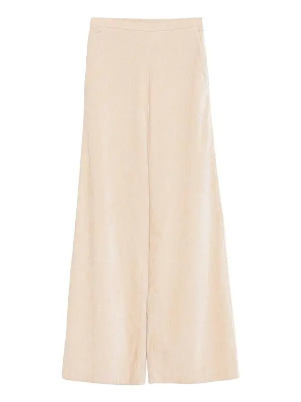 FORTE_FORTE Velvet High-waisted Trousers - Beige