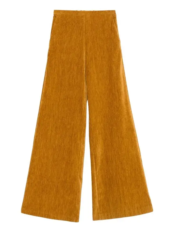 FORTE_FORTE Velvet High-waisted Trousers - Brown