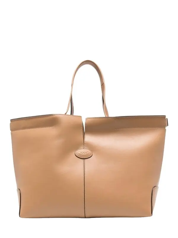 TOD'S Di Bag Folio Leather Shopper - Beige