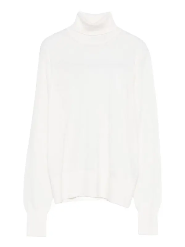 FORTE_FORTE Wool Turtleneck Sweater - White