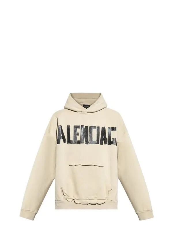 Balenciaga Hoodie With Logo - Beige