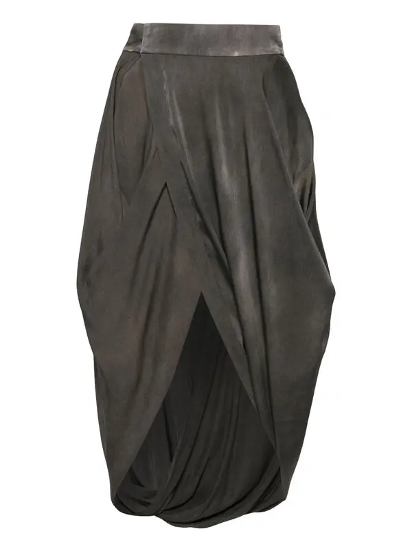 UMA WANG Silk Draped Asymmetric Skirt - Grey