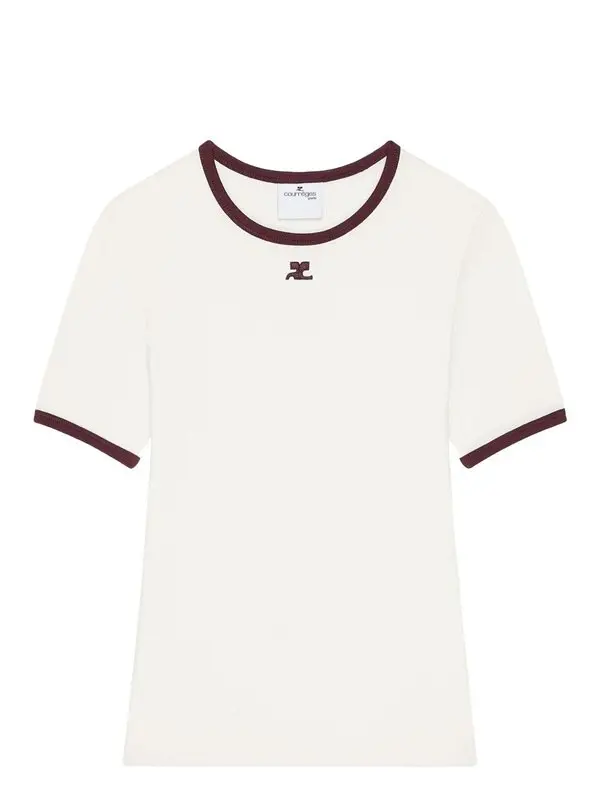 COURREGES Logo Cotton T-shirt - White